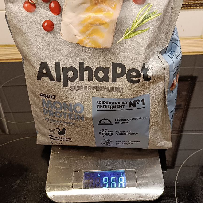 Сухой корм AlphaPet monoprotein рыба для кошек