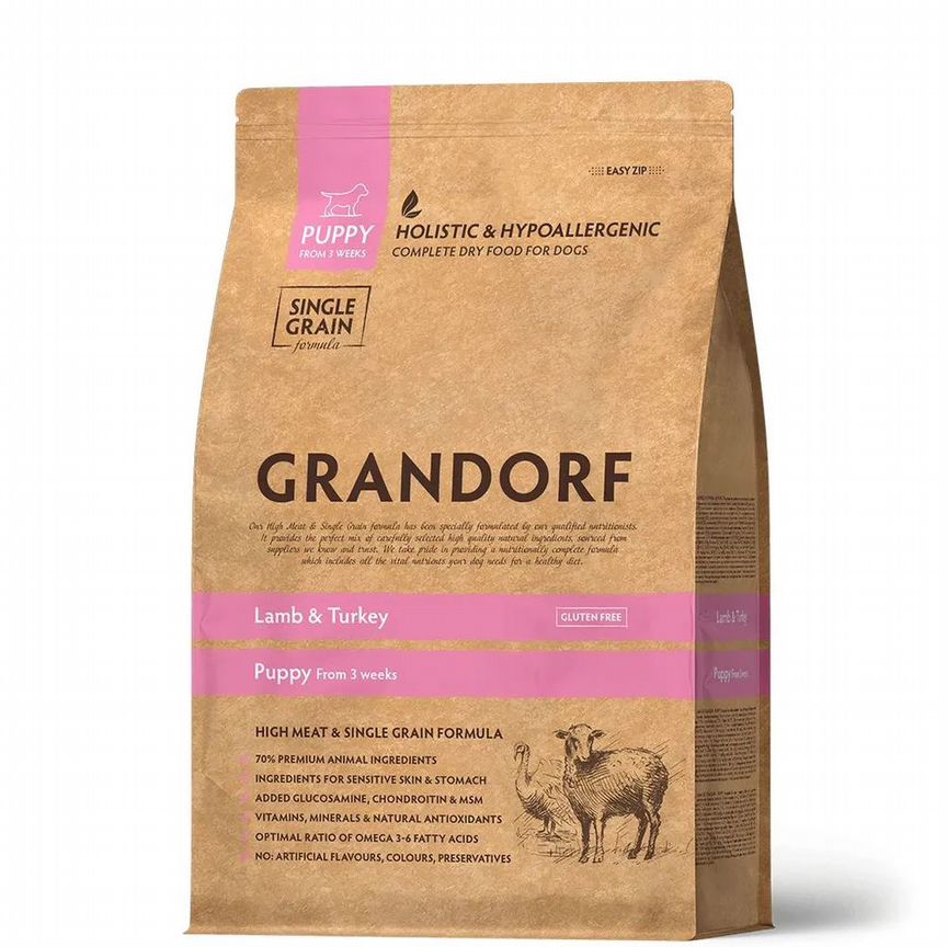 Ягненок с индейкой для щенков всех пород 3кг