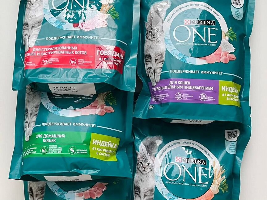 Purina One сухой корм для кошек разные вкусы