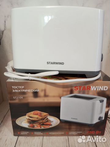 Тостер Starwind ST2104 белый/серый новый купить в Москве с доставкой | Товары для дома и дачи ...