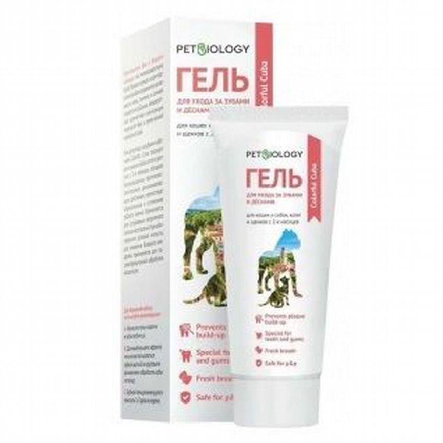 Зубной гель PetBiology для кошек, собак, котят и щенков 75мл