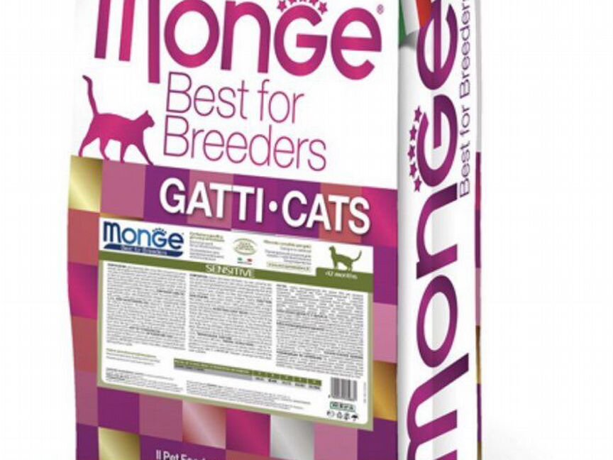 Корм для кошек monge с чувствительным пищеварением