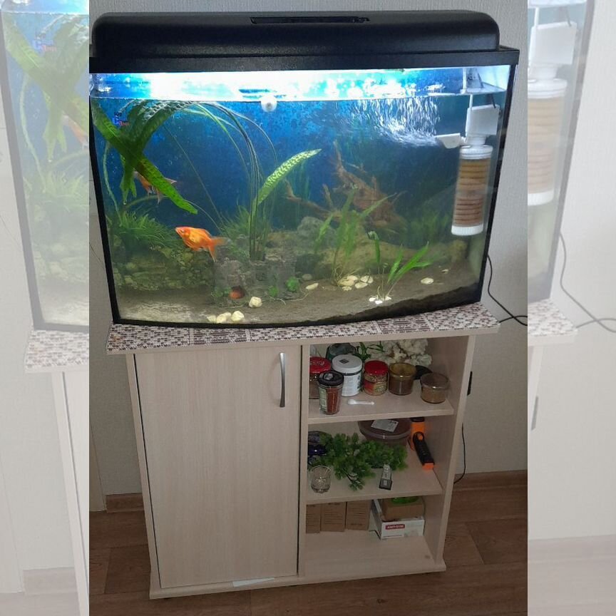 Аквариум с тумбой бу 100литров