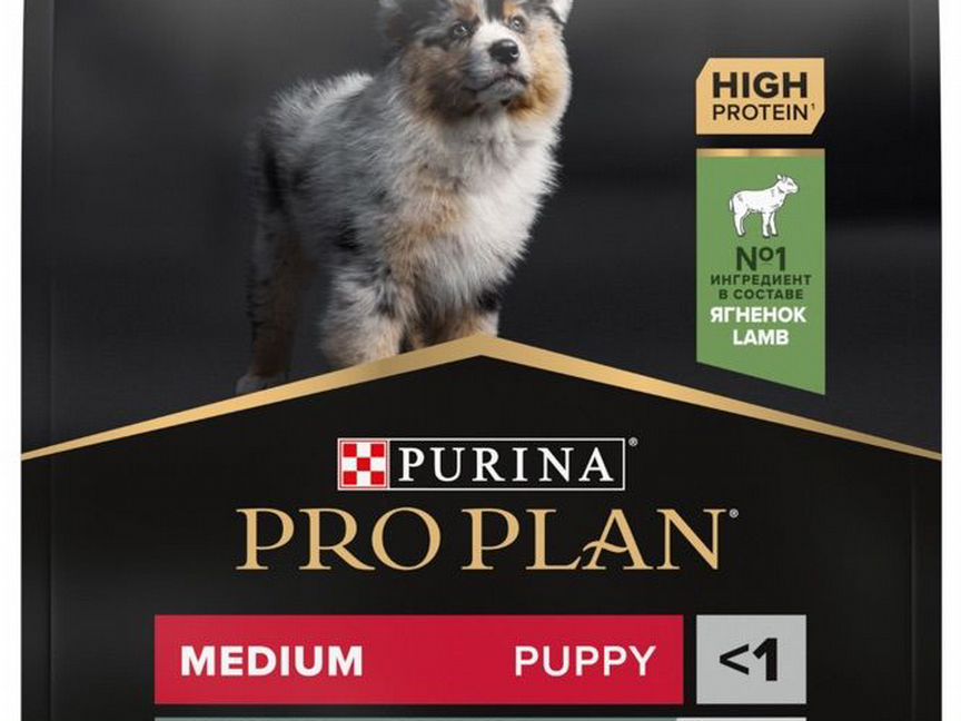 Корм для собак pro plan medium puppy ягненок