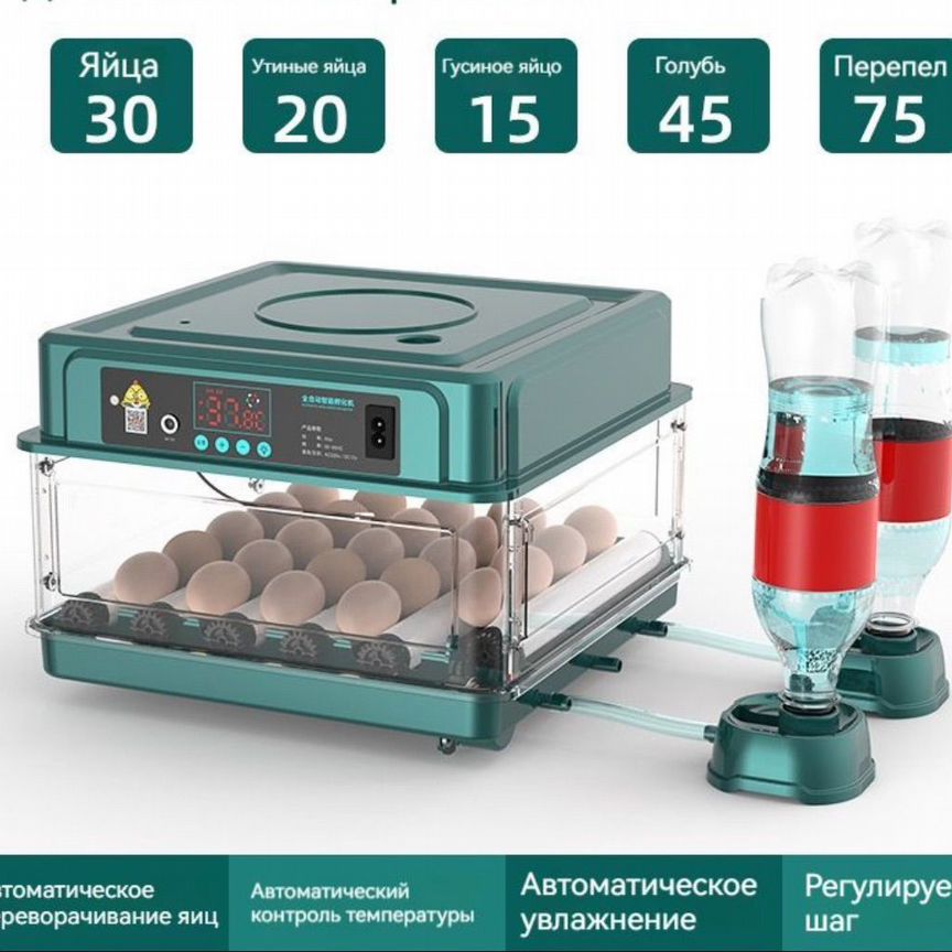 Инкубатор для яиц автоматический переворот 30 яиц