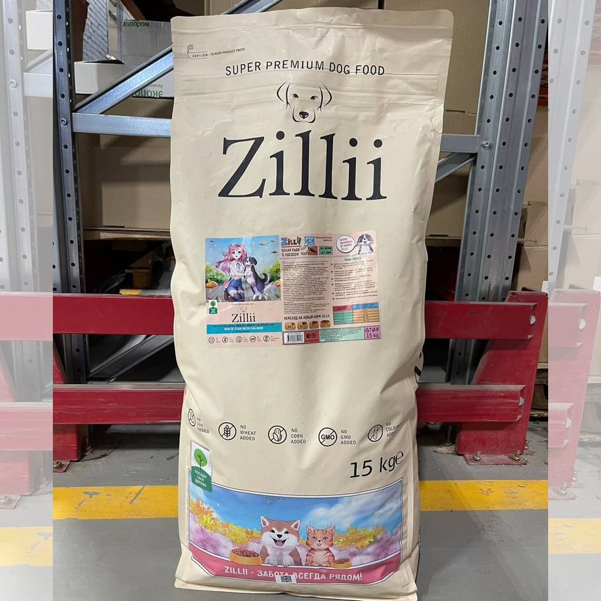 Корм для собак zilli белая рыба 15 кг