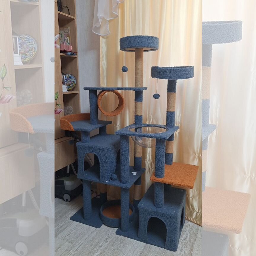 Игровой комплекс для кошек, домик, когтеточка