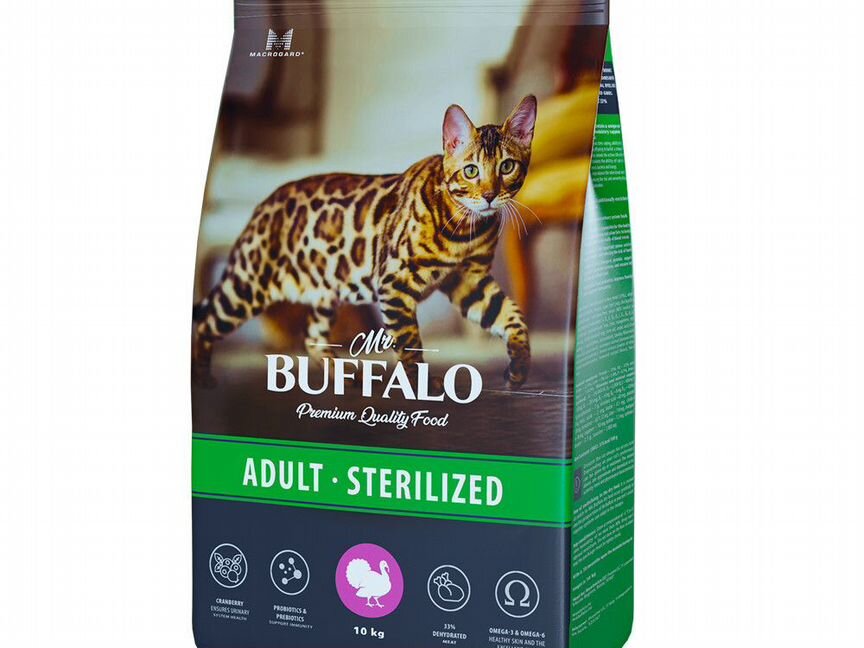 Mr.Buffalo Сухой корм castrated с индейкой для сте