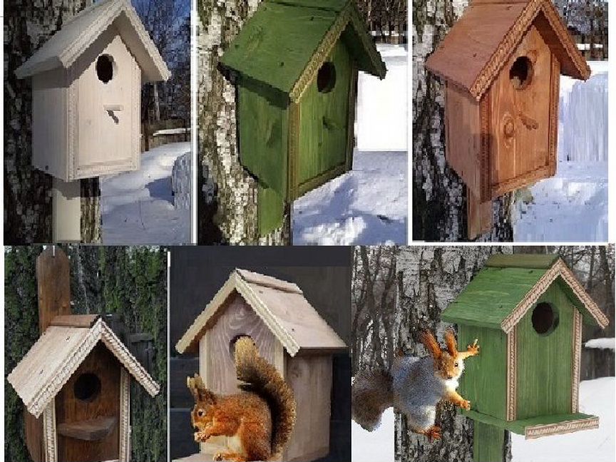 Скворечники и бельчатники в ассортименте