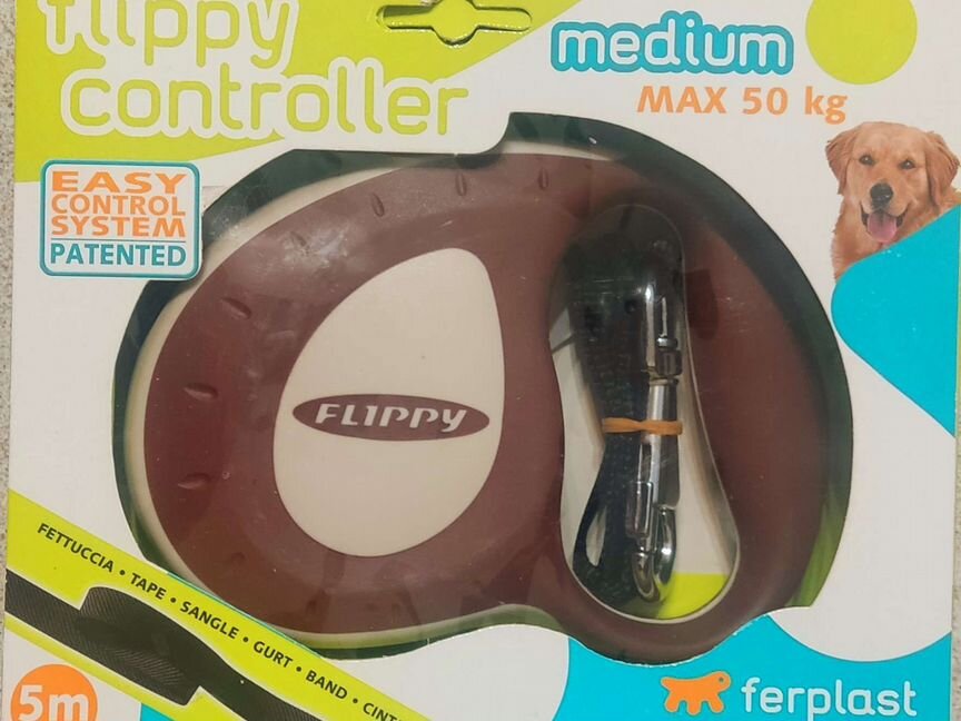 Поводок рулетка для собак Flippy tape medium