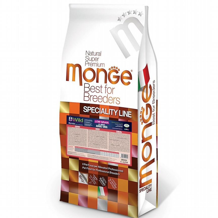 Корм Monge BWild для собак, олень, 15 кг