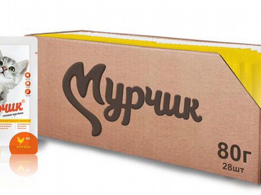 Мурчик корм для кошек 75гр в асс. 1уп*35шт