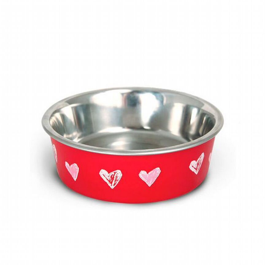 Triol металлическая нескользящая миска "Сердца"