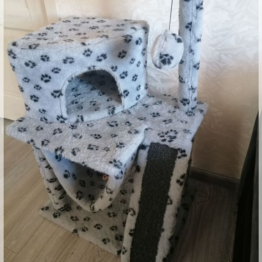 Домик для котика с когтеточкой большой бу