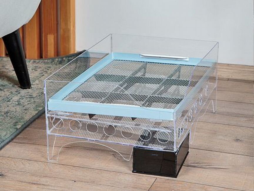 Лоток для кошек S прозрачный, 0.7, обычная решётка