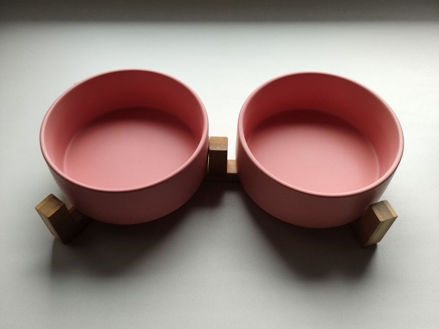 Миска двойная для собак кошек новая керамика