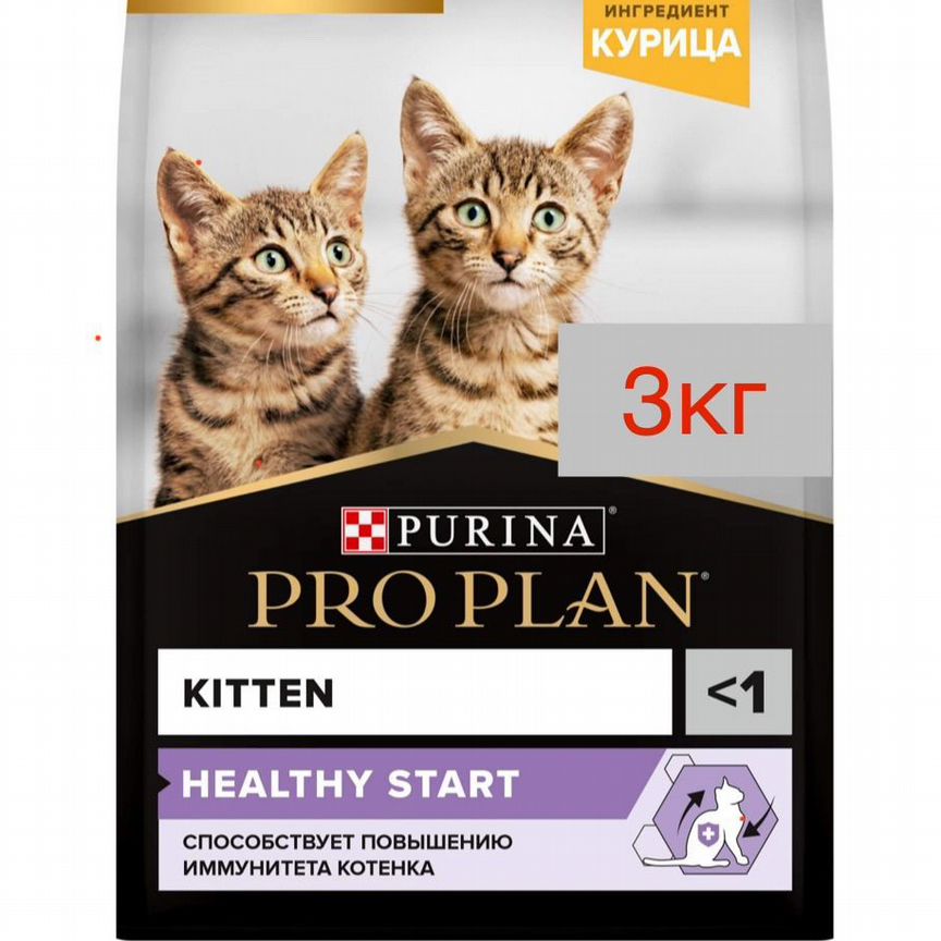 Сухой корм для котят PRO plan с курицей, 3 кг