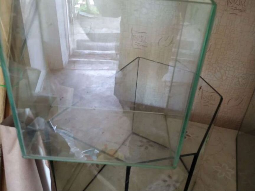 Аквариум и сачек для рыбок