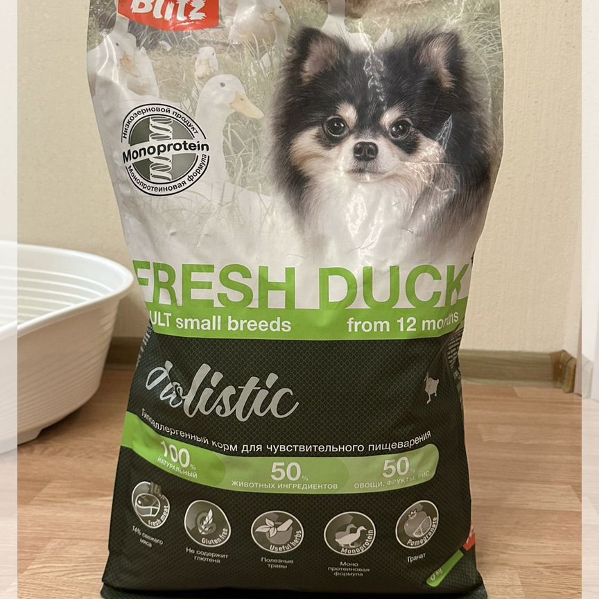 Корм для мелких собак Blitz с уткой 8кг