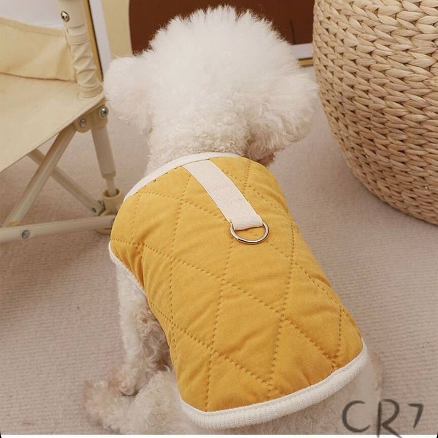 Зимняя одежда для собак жилет желтый