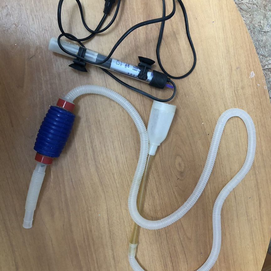 Ручной насос для аквариума, обогреватель