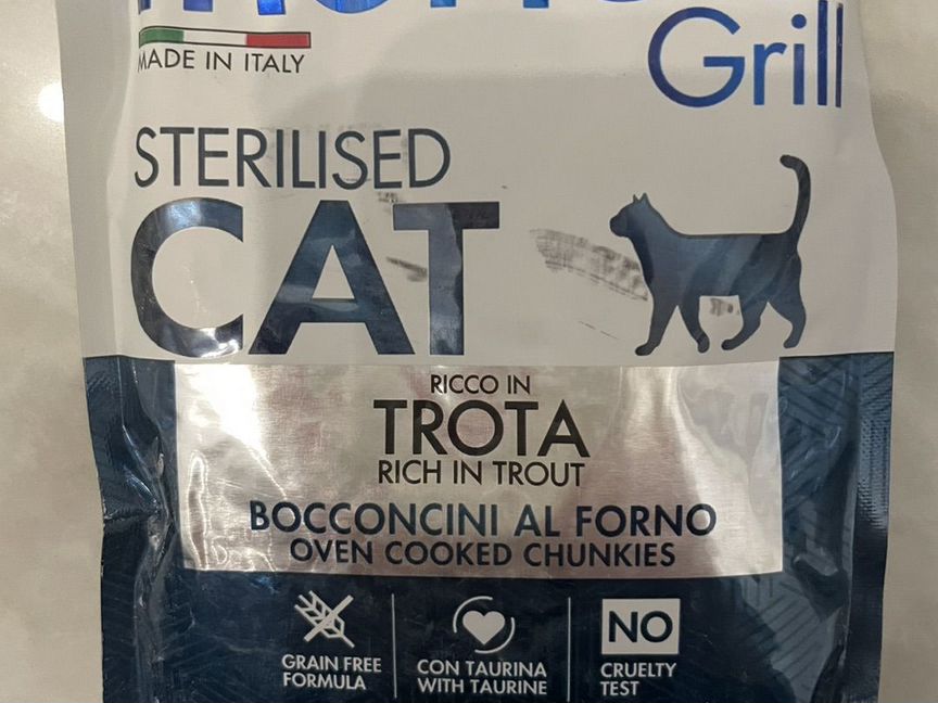 Корм monge sterilised cat trota ricco in trota