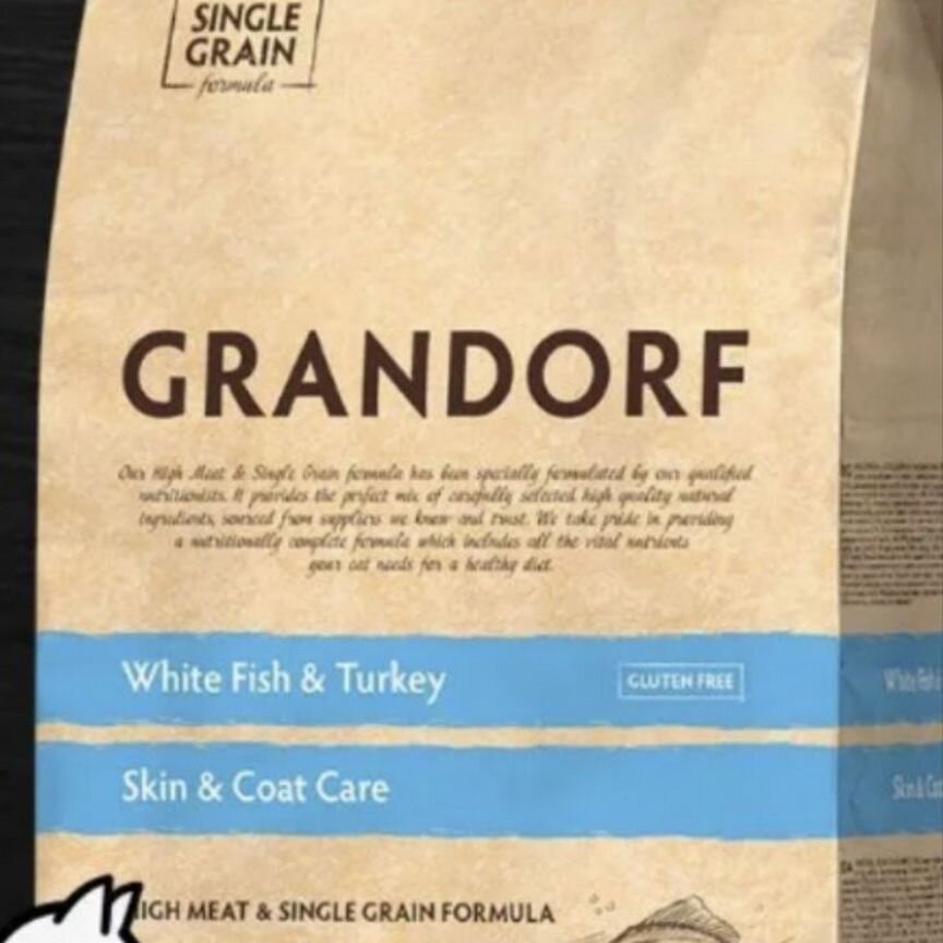 Grandorf для кошекбелая рыба Индейка 4 кг