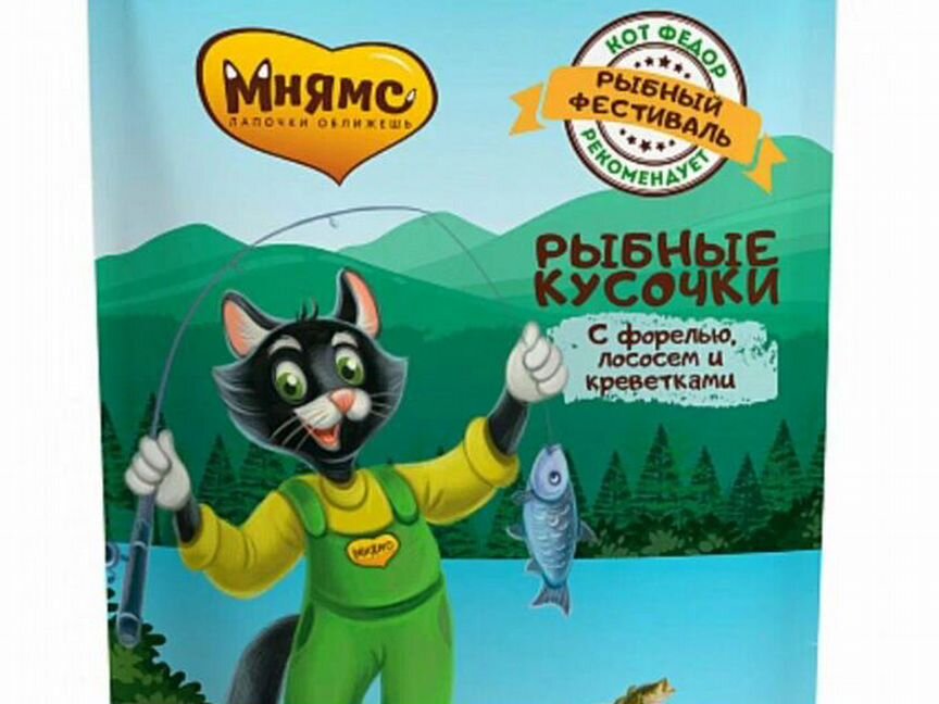 Влажный корм для взрослых кошек Мнямс 85г*24шт Рыб