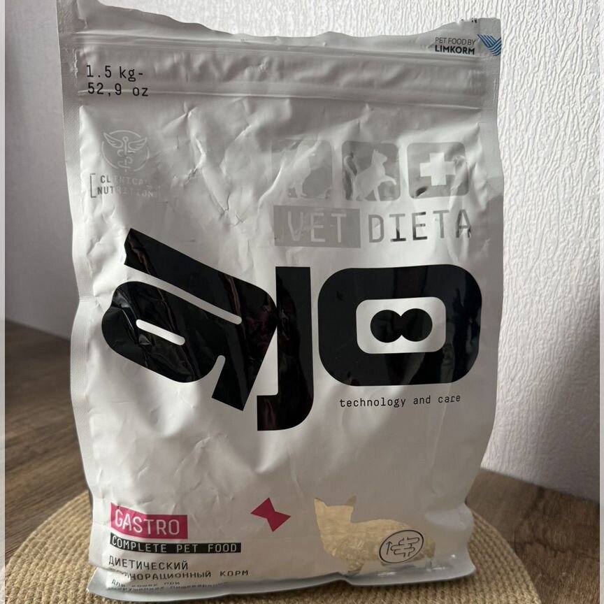 Корм AJO gastro для кошек 1,5 кг