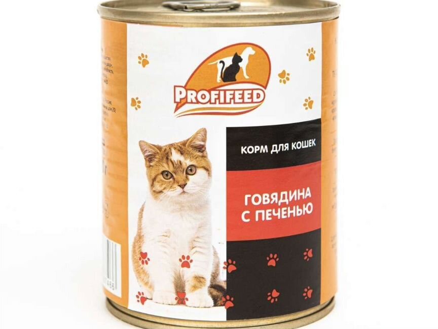 Влажный корм для кошек говядина и печень 340гр