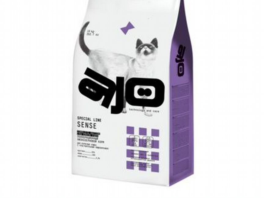 Корм для кошек AJO Sense 10кг