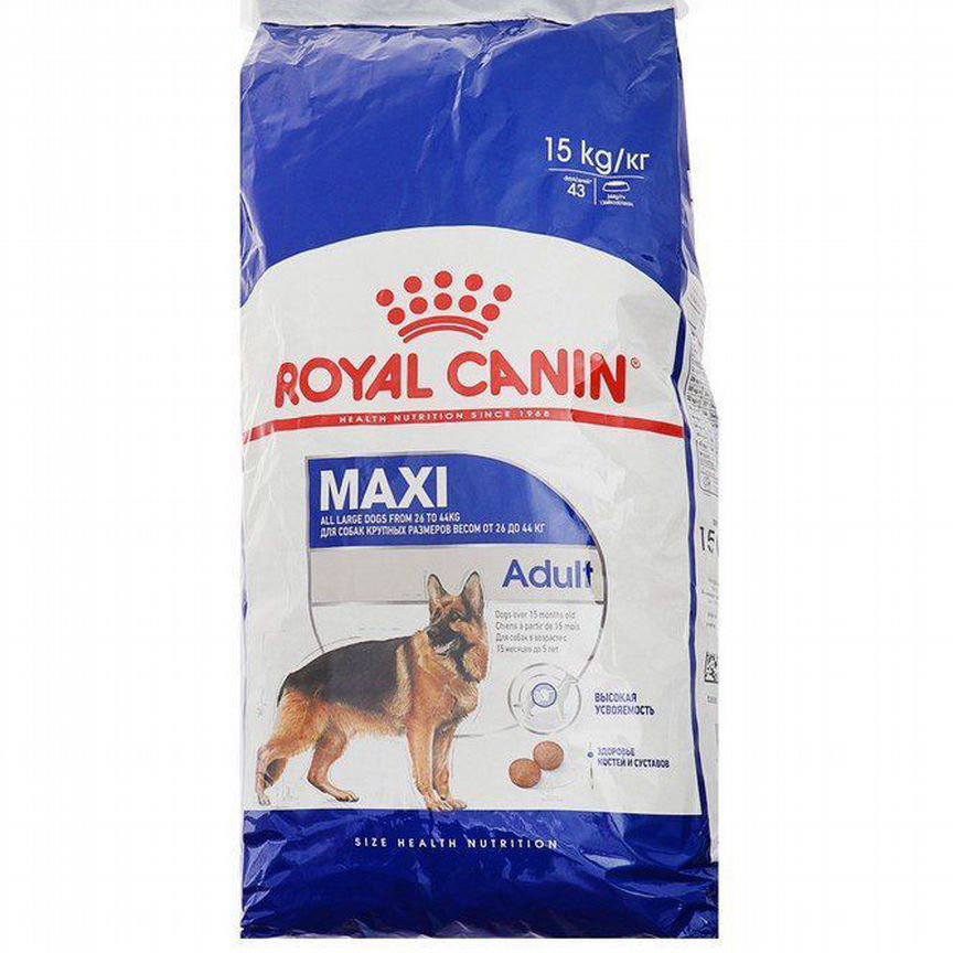 Корм для собак royal canin maxi adult 15кг