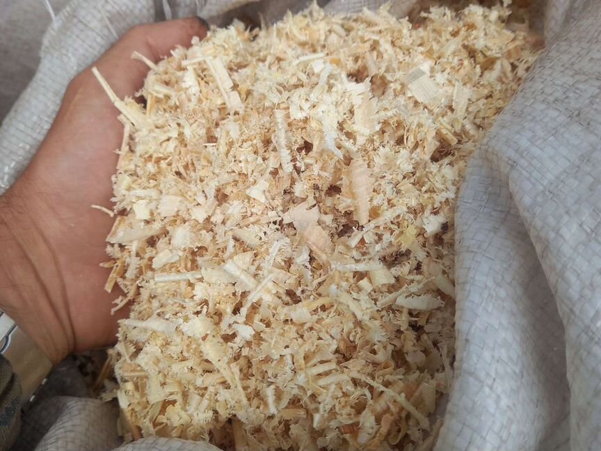 Стружка опилки в мешках