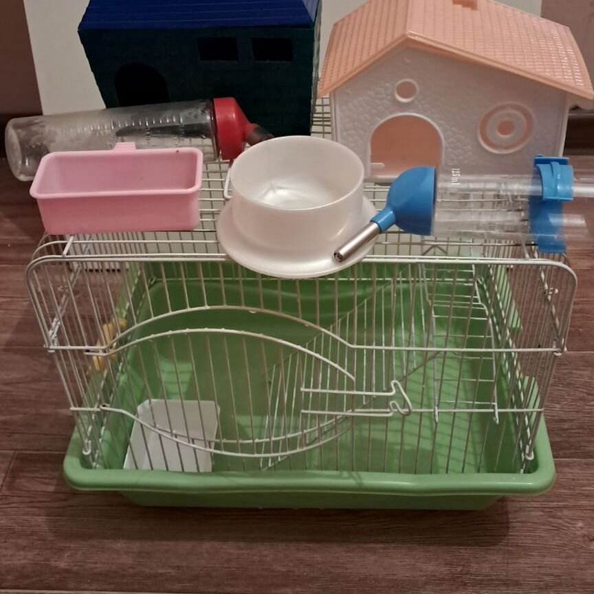 Клетка для грызунов бу, поилка, домик