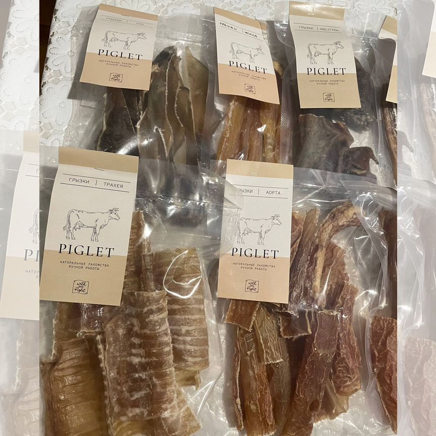 Набор 7 шт -Грызки говяжьи для собак piglet