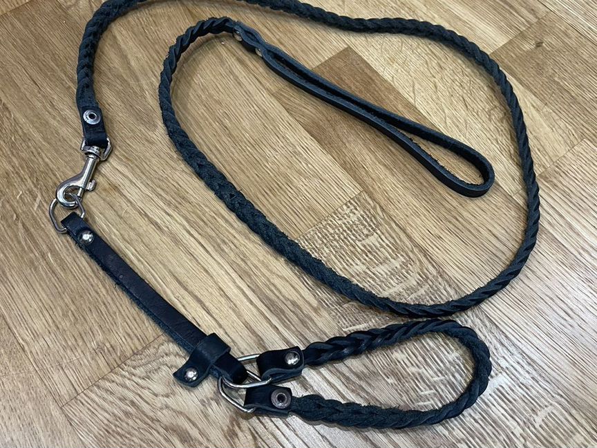 Поводок ринговка для собак нат кожа
