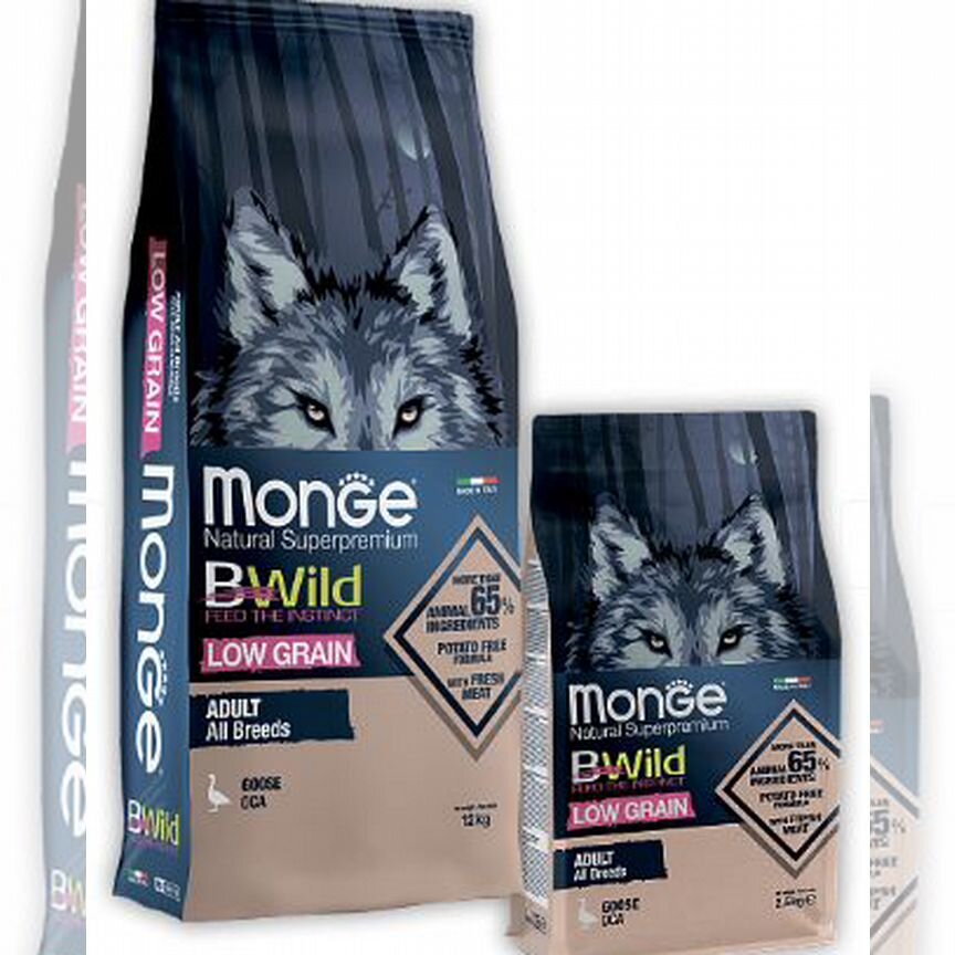 Корм для собак Monge BWild Adult(гусь) 2,5 кг