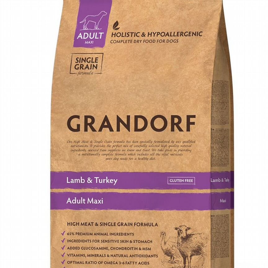 Корм для собак grandorf 10 кг