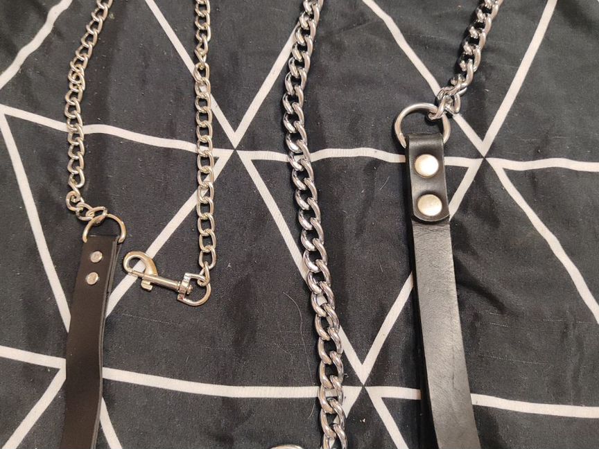 Поводок для собак цепь кожа