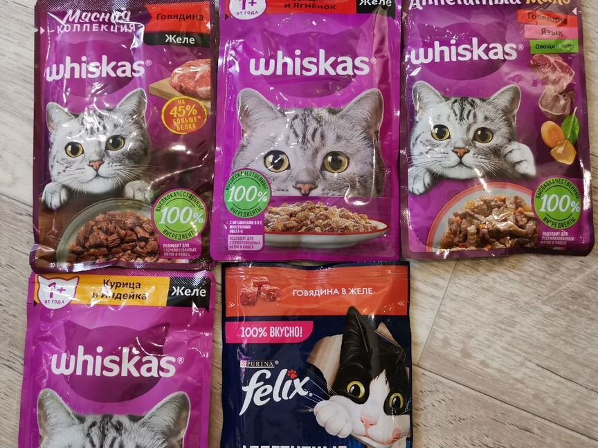 Влажный корм для кошек вискас феликс