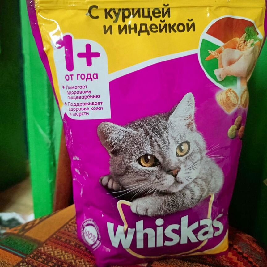 Whiskas вкусные подушечки с индейкой 800 г