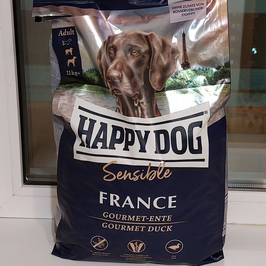 Happy dog корм для собак 4 кг Утка