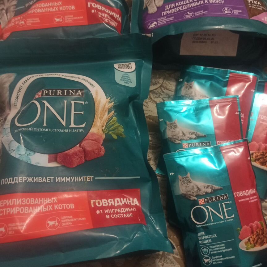 Корм для кошек purina one сухой и влажный