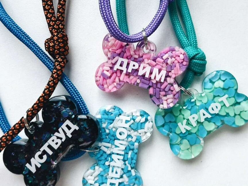 Адресник для собак из эпоксидной смолы