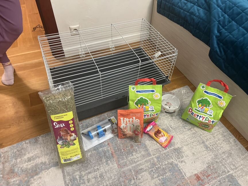 Крольчиха и набор для ухажевания за ней