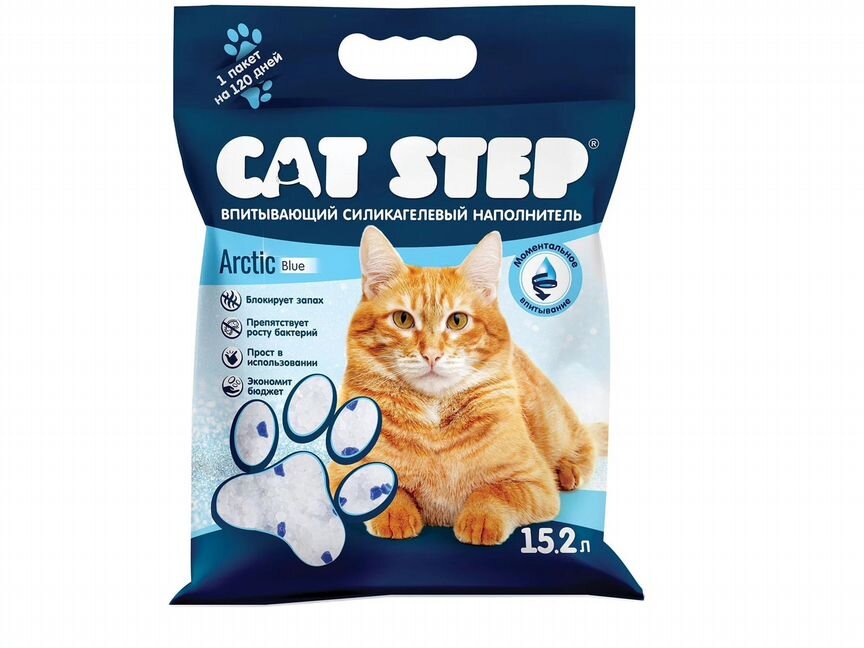 Кэт Стэп Силикагель 15,2л - Arctic Blue (Cat Step)