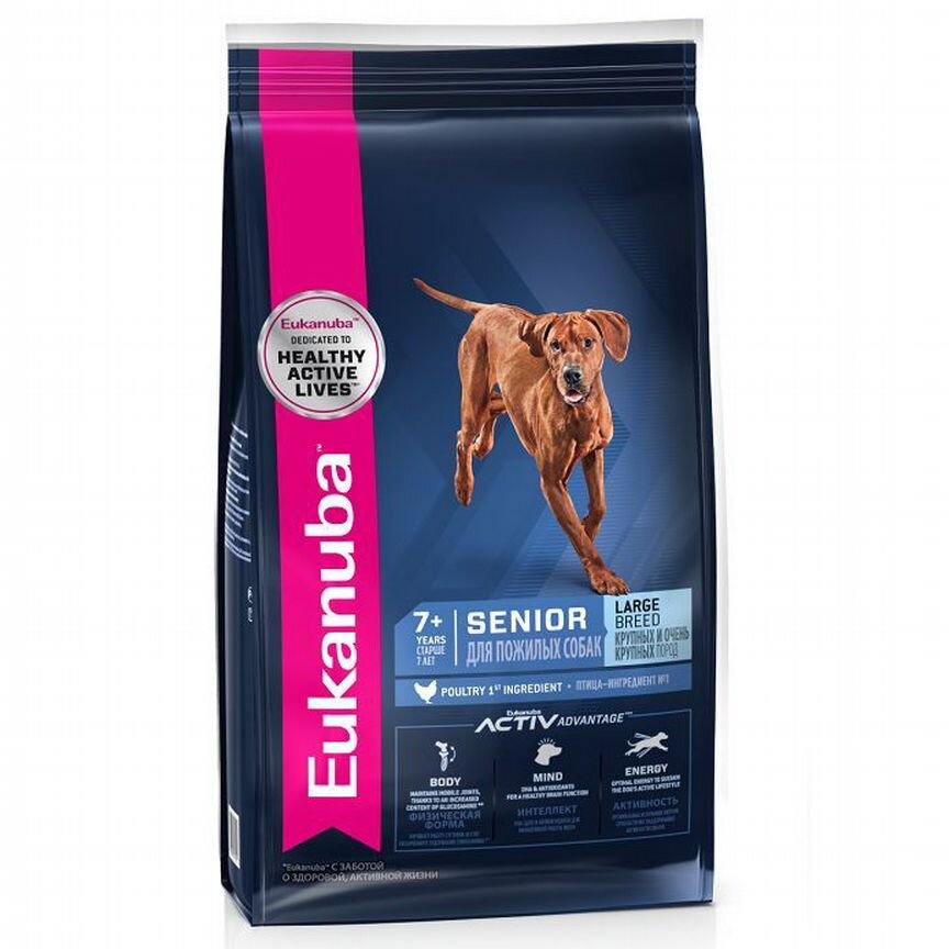 Корм для пожилых собак крупных пород Eukanuba 15кг
