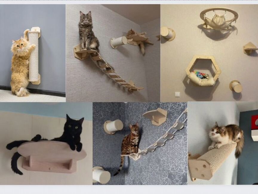 Кошкины штучки: когтеточки, мостики и др