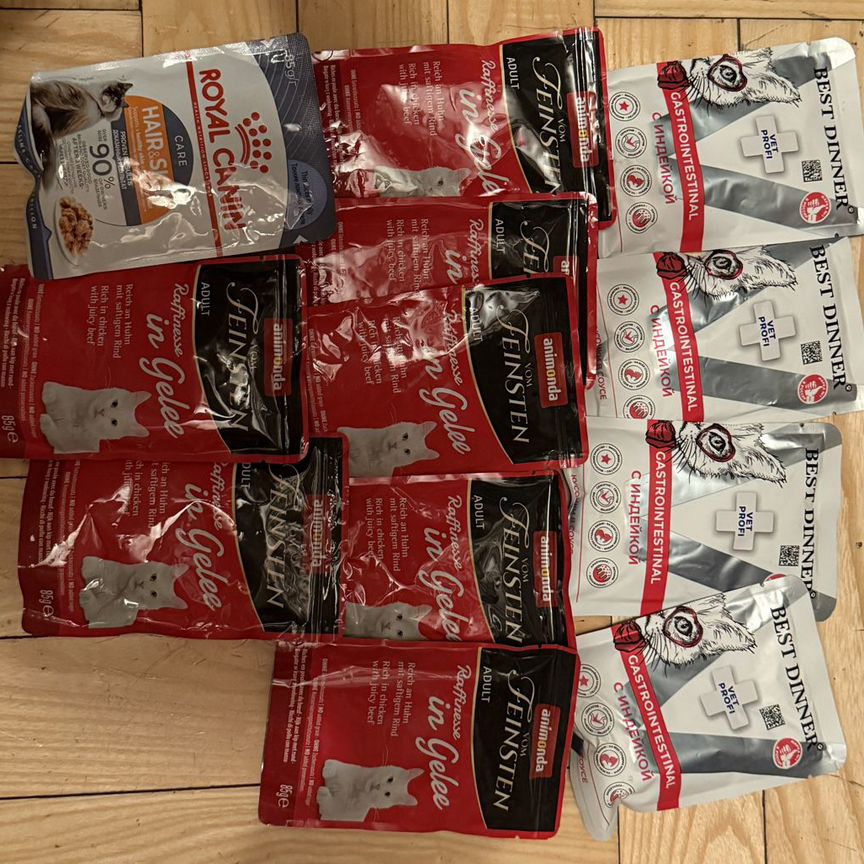 Влажный корм для кошек animonda и best dinner