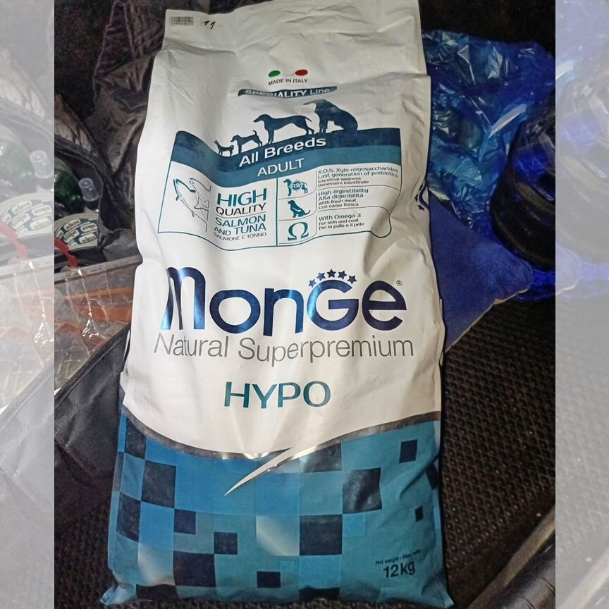 Cухой корм Monge Dog, лосось с тунцом 12 кг